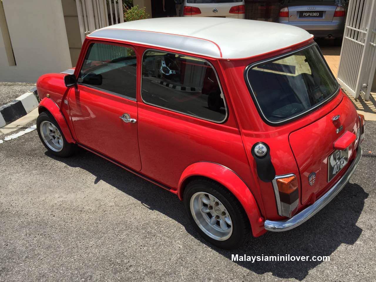Unique Red Mini Cooper With Silver Bonnet Stripes